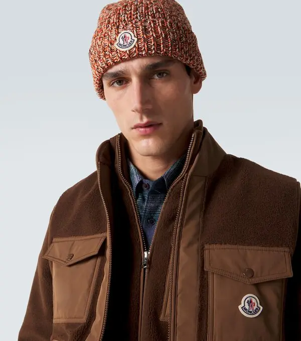 Moncler Logo Virgin Wool Beanie