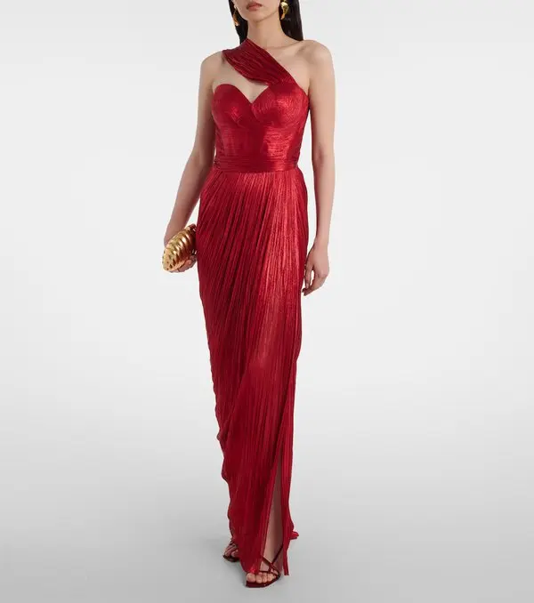 MARIA LUCIA HOHAN Claudine Scarf-detail Silk Mousseline Gown