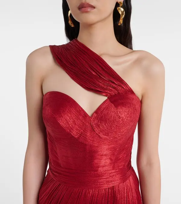MARIA LUCIA HOHAN Claudine Scarf-detail Silk Mousseline Gown
