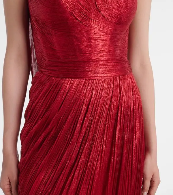 MARIA LUCIA HOHAN Claudine Scarf-detail Silk Mousseline Gown