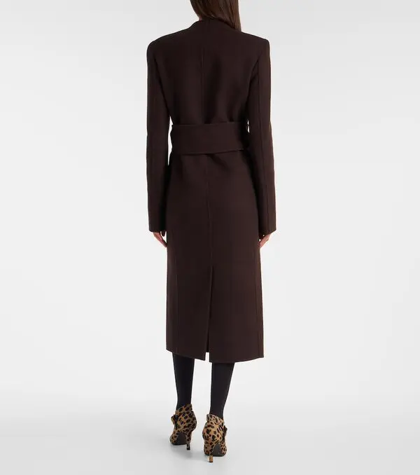 Khaite Jelson Wool Wrap Coat - Brown