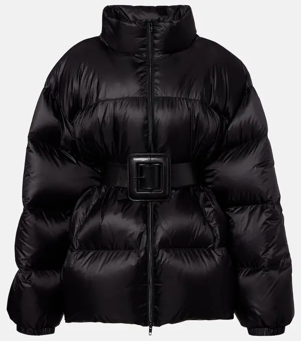 Balenciaga Hourglass Belted Down Jacket - Black