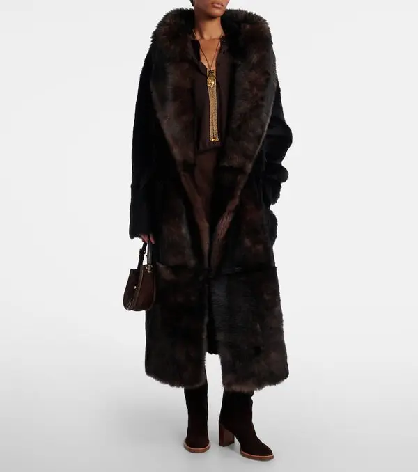 Altuzarra Geoff Shearling Wrap Coat