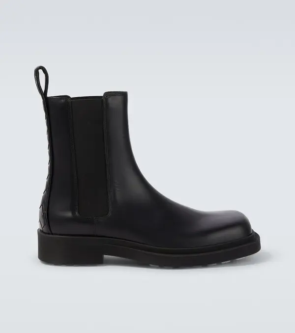 Bottega Veneta Ben Leather Chelsea Boots - Black