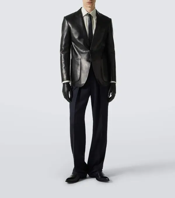 TOM FORD Single-breasted Leather Blazer