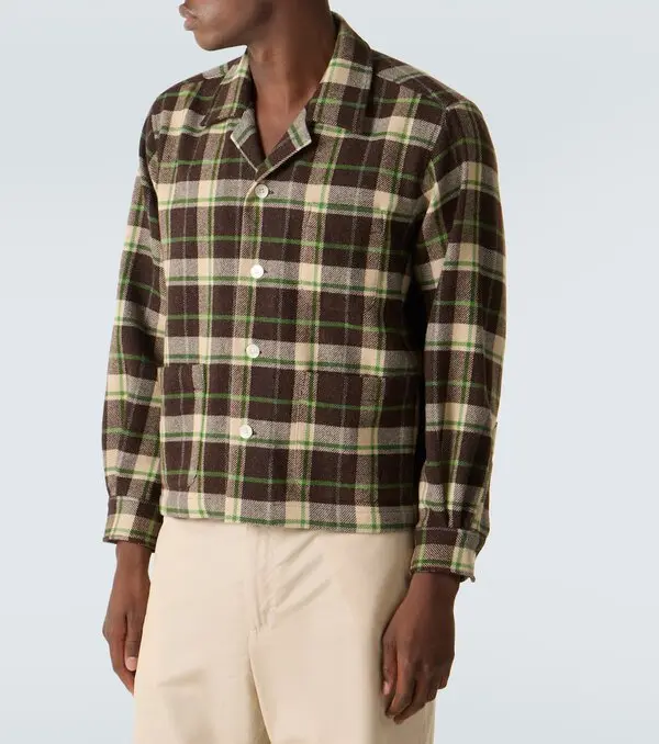 BODE Woodcrest Plaid Wool Flannel Overshirt - Brown