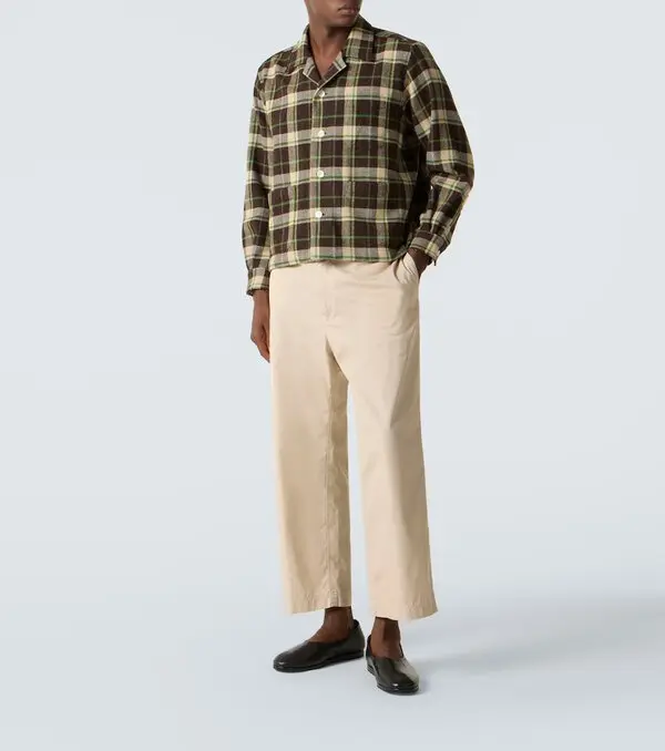 BODE Woodcrest Plaid Wool Flannel Overshirt - Brown