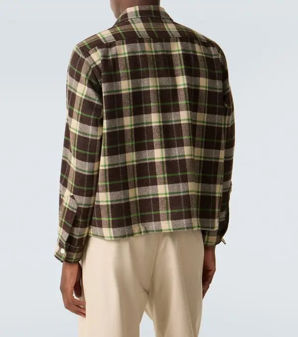 BODE Woodcrest Plaid Wool Flannel Overshirt - Brown