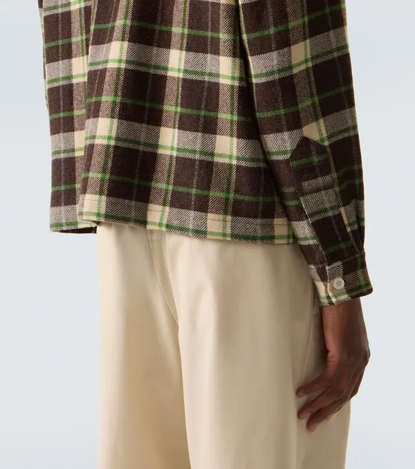 BODE Woodcrest Plaid Wool Flannel Overshirt - Brown
