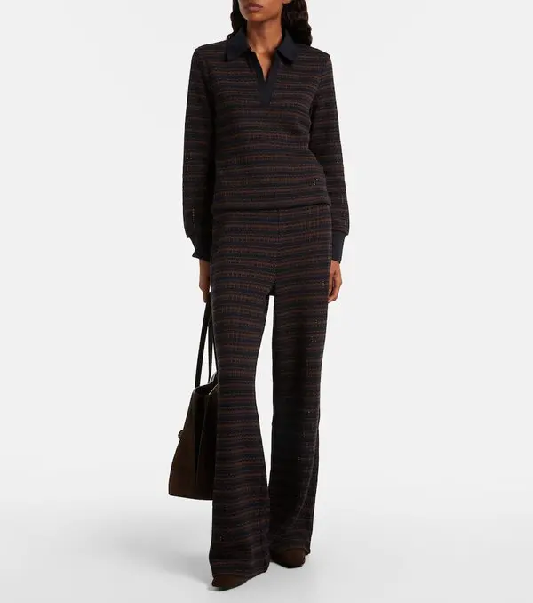 Veronica Beard Yadira Kick Knitted Flared Pants