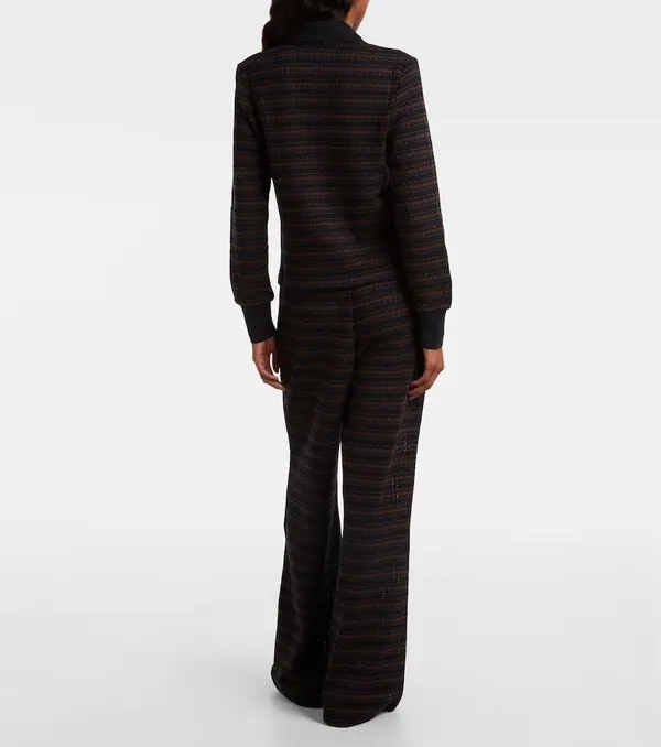 Veronica Beard Yadira Kick Knitted Flared Pants