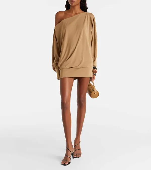 AYA MUSE Cely Asymmetric Draped Minidress