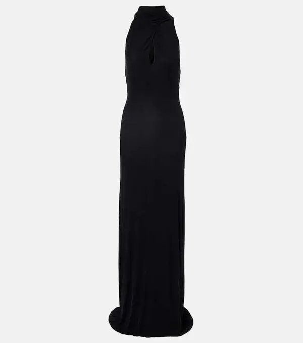 AYA MUSE Sele Cutout Halterneck Gown - Black