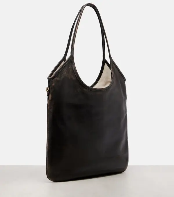 Miu Miu Ivy Distressed Leather Shopper - Brown