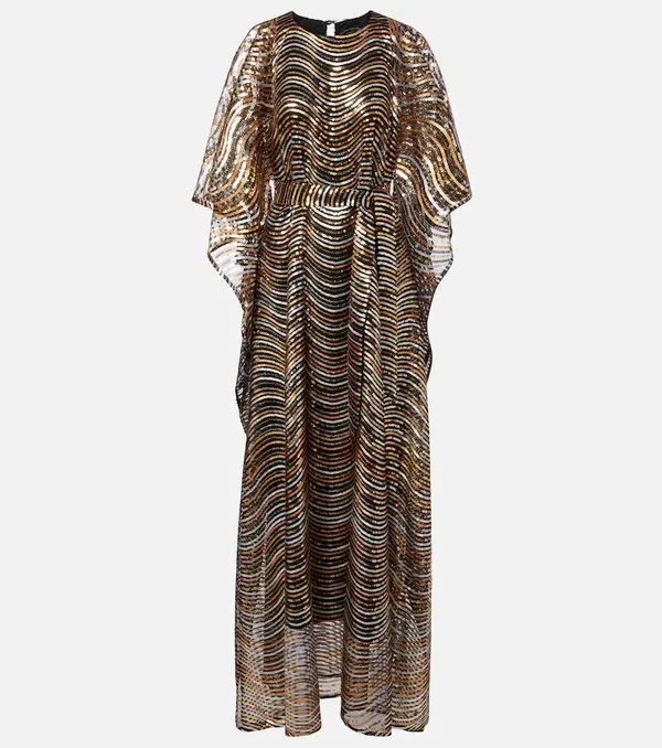 TALLER MARMO Sequined Tulle Kaftan - Multicoloured