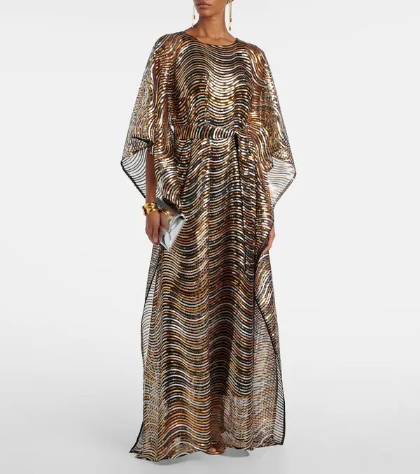 TALLER MARMO Sequined Tulle Kaftan