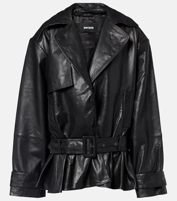ROTATE BY BIRGER CHRISTENSEN Leather Biker Jacket