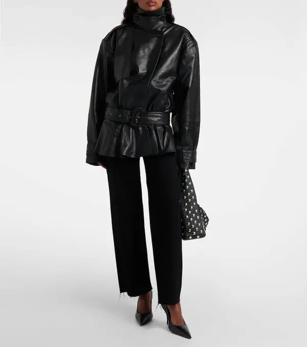 ROTATE BY BIRGER CHRISTENSEN Leather Biker Jacket