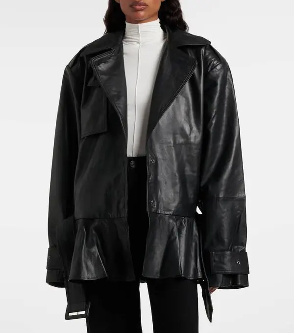 ROTATE BY BIRGER CHRISTENSEN Leather Biker Jacket