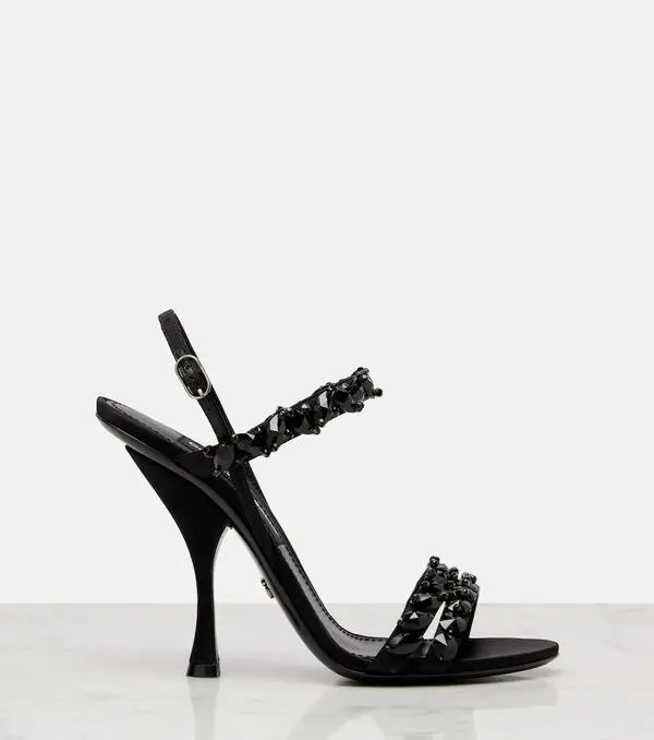 Dolce & Gabbana 105 Embellished Satin Sandals