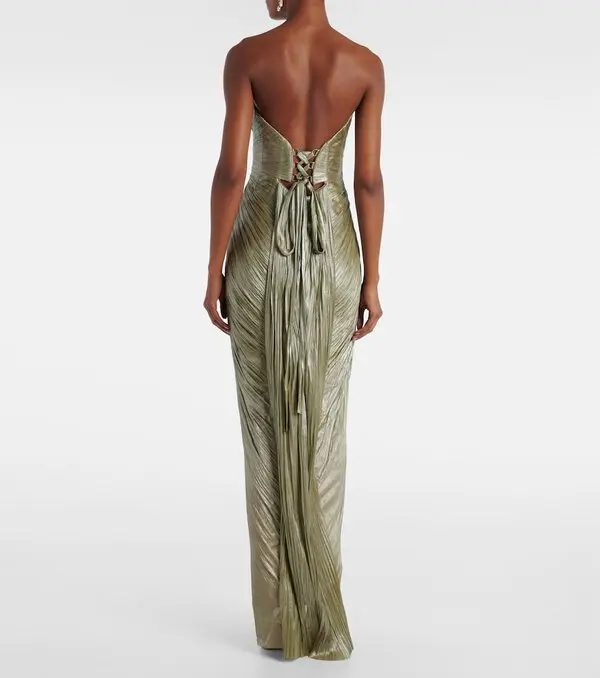 MARIA LUCIA HOHAN Jasleen Strapless Silk Tulle Gown - Green