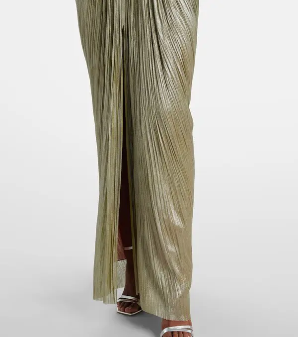 MARIA LUCIA HOHAN Jasleen Strapless Silk Tulle Gown - Green