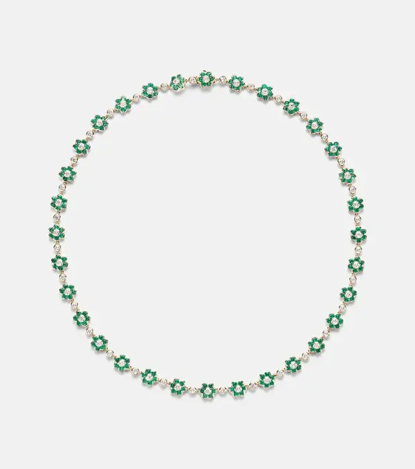 ANITA KO Flora Small 18kt Choker With Emeralds And Diamonds - Gold