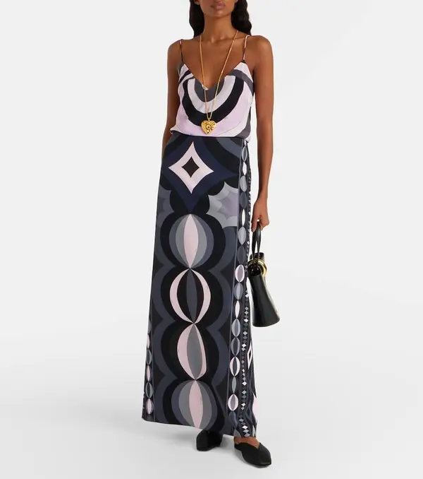 Emilio Pucci Collane Silk Maxi Skirt - Multicoloured