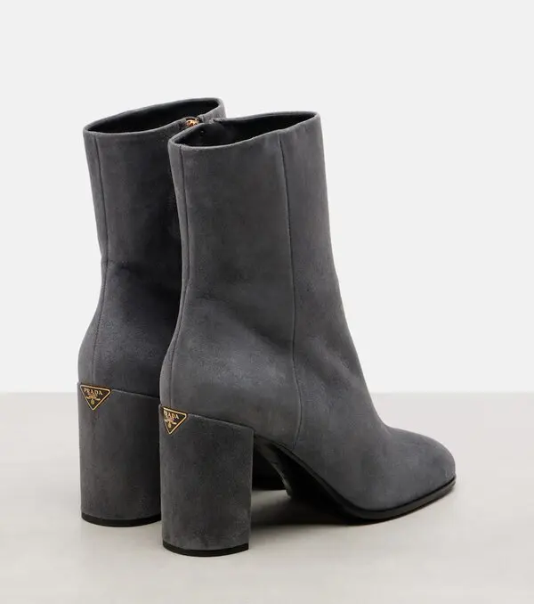 Prada 85 Suede Ankle Boots