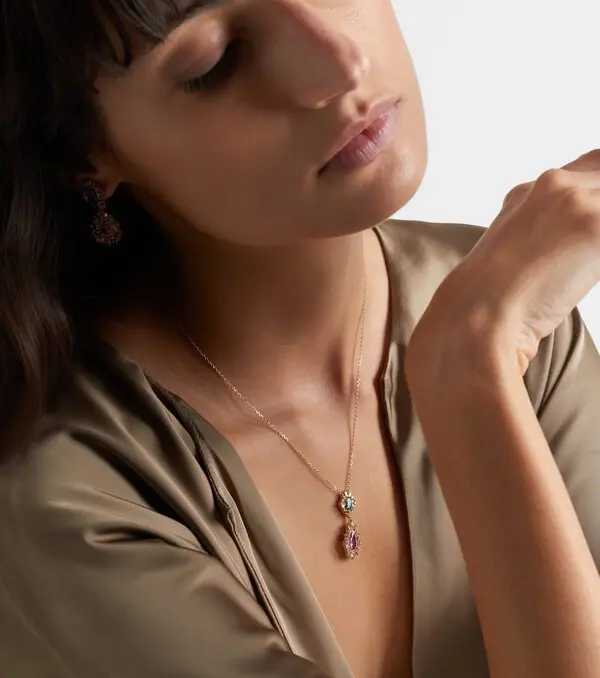 SUZANNE KALAN 18kt Yellow Pendant Necklace With Gemstones
