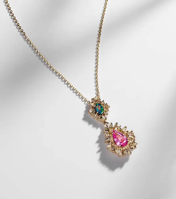 SUZANNE KALAN 18kt Yellow Pendant Necklace With Gemstones