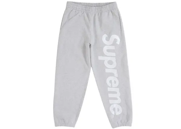 Supreme Satin Appliqué Sweatpant - Heather Grey