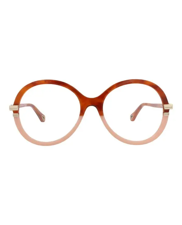 Chloé Round-frame Bio-acetate Optical Frames - Havana Havana Transparent (ch0108o/30012846/003)