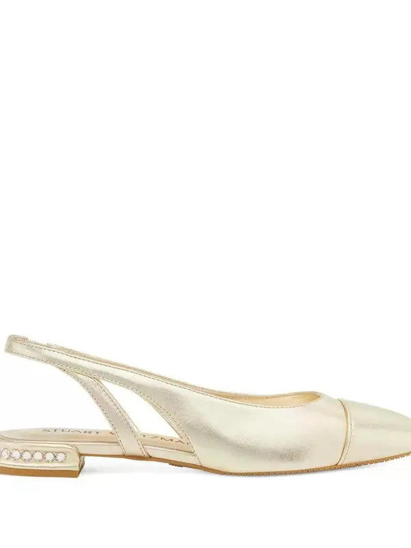STUART WEITZMAN Crystal-embellished Cutout Slingbacks