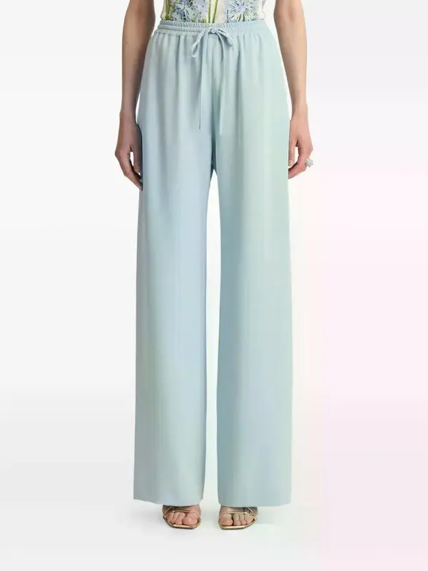 Oscar De La Renta Drawstring-waist Silk Pants - Blue