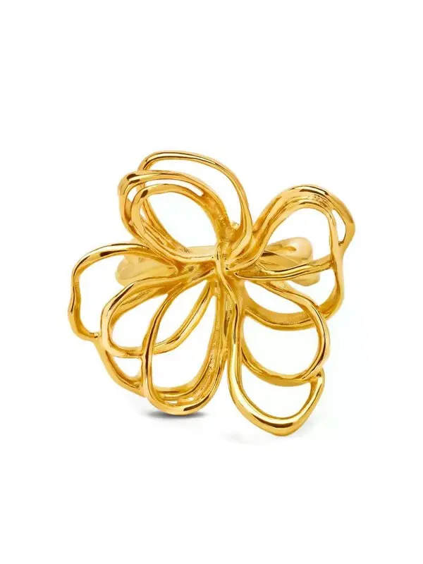 Oscar De La Renta Threaded-flower Ring - Gold