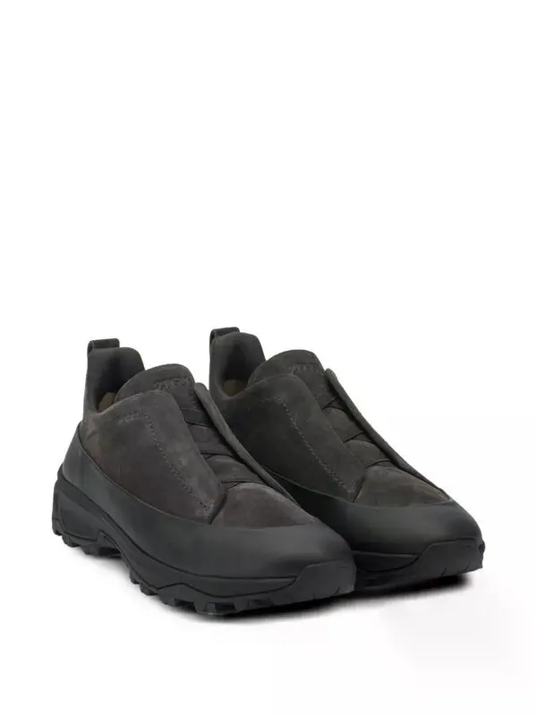 Zegna Suede Panelled Trainers