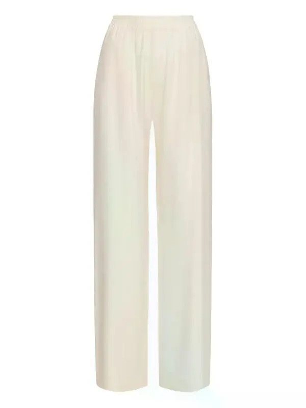 Oscar De La Renta Silk Wide Leg Pants - Neutrals