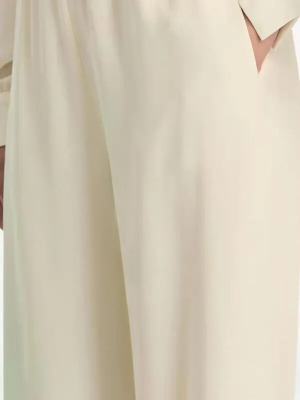 Oscar De La Renta Silk Wide Leg Pants - Neutrals