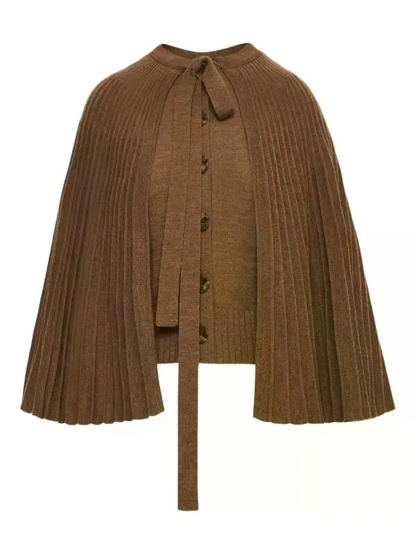 Oscar De La Renta Ribbed Tie Sweater