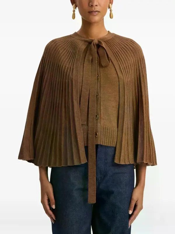 Oscar De La Renta Ribbed Tie Sweater