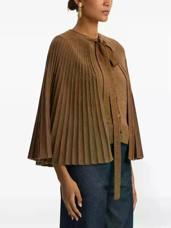 Oscar De La Renta Ribbed Tie Sweater