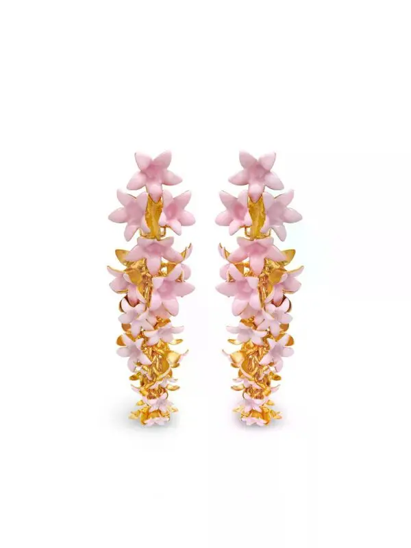Oscar De La Renta Floral Drop Earrings - Pink