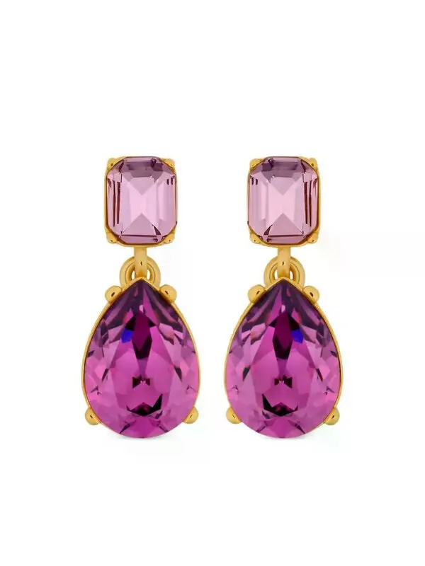 Oscar De La Renta Square Teardrop Earrings - Pink