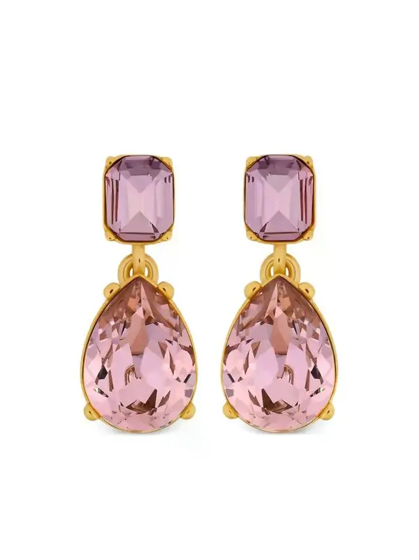 Oscar De La Renta Square Teardrop Earrings - Pink
