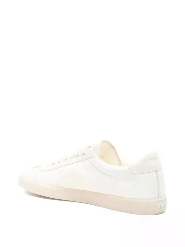 Prada Triangle Logo Leather Sneakers
