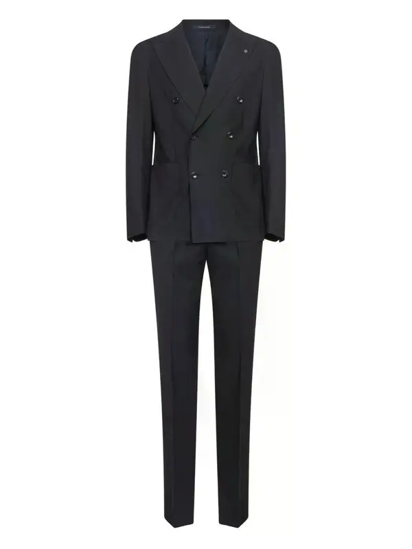 Tagliatore Peak-lapel Double-breasted Suit - Blue
