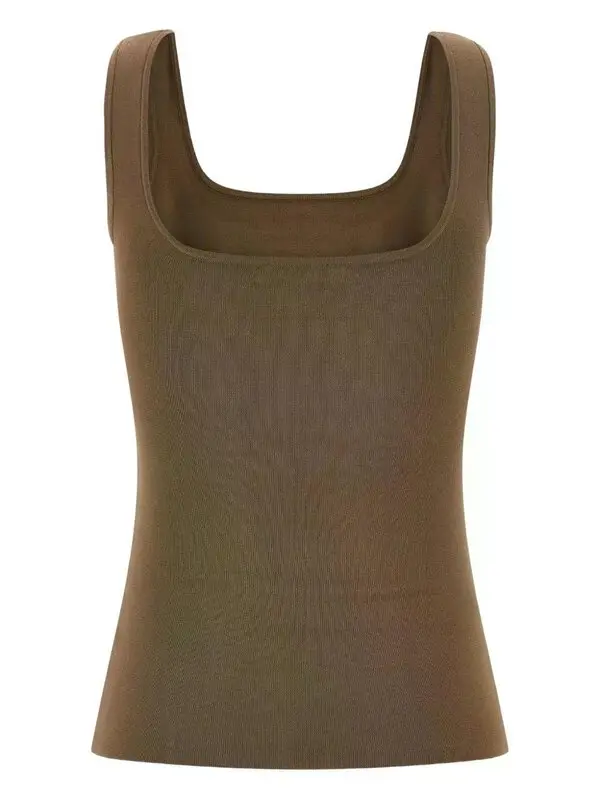 ENTIRE STUDIOS Square-neck Knit Top - Brown