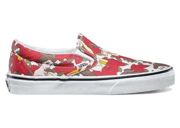 VANS Classic Slip-on Disney Beauty And The Beast - Red/true White