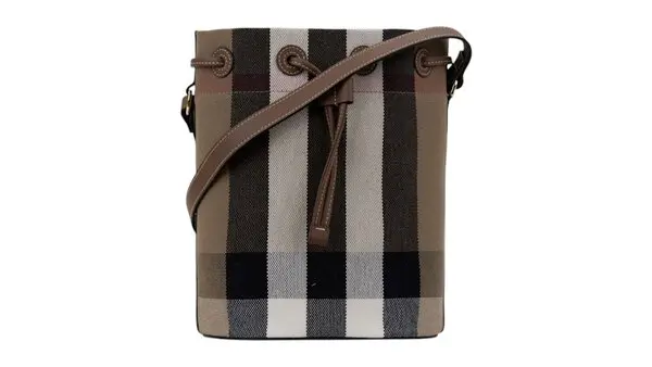 Burberry Check Canvas Small Bucket Bag
